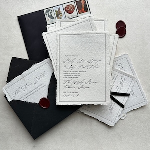 Handmade Paper Letterpress Invitations - Etsy