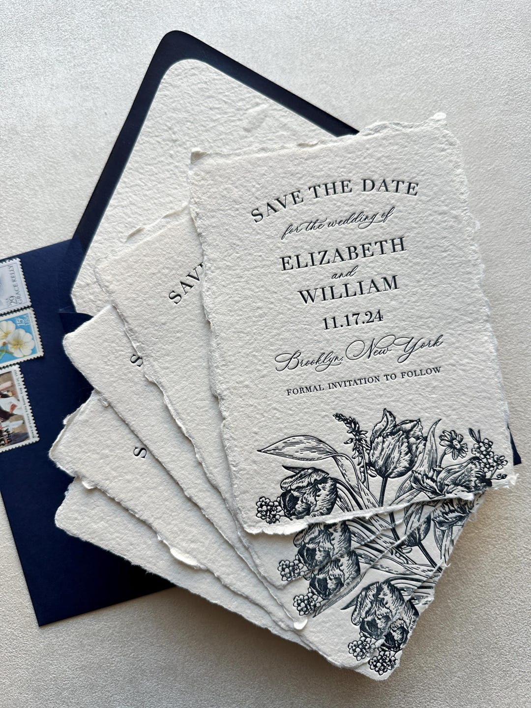 Handmade Paper Save the Dates_deposit - Etsy