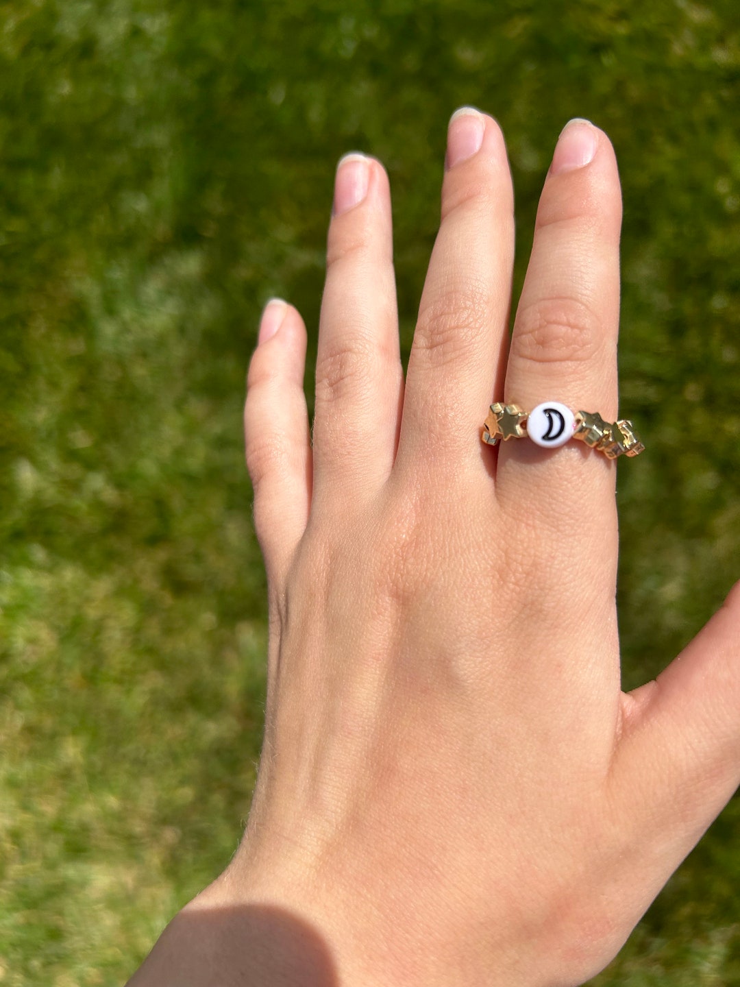 Gold Ring: Preppy Moon and Star Ring - Etsy