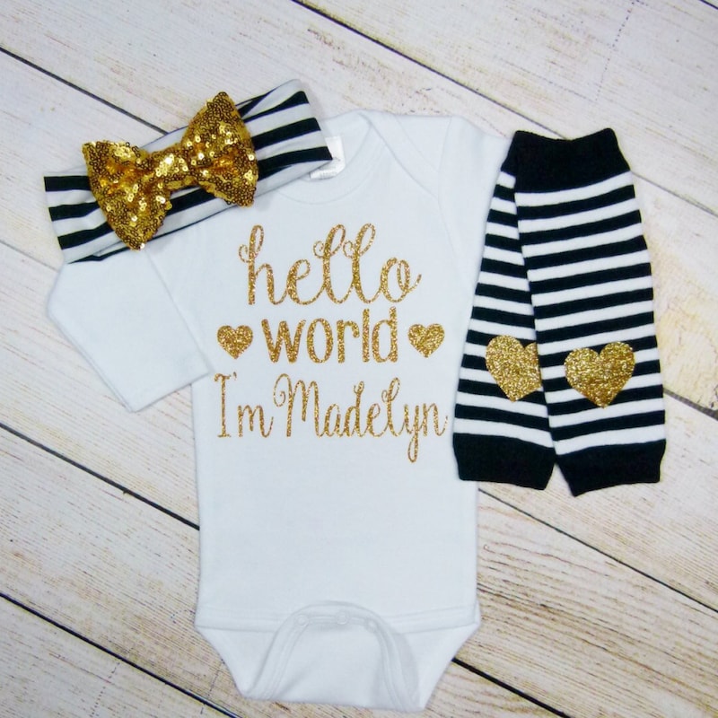 Hello World Newborn Outfit Girl - Etsy