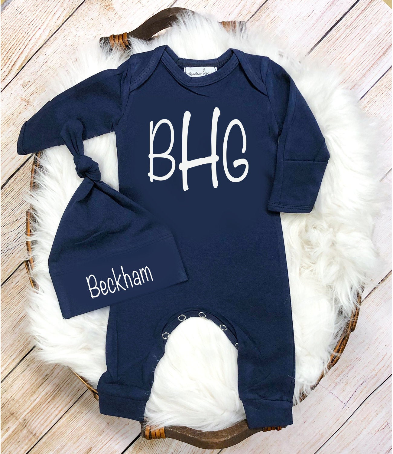 Monogram Baby Boy Coming Home Outfits Baby Gift Personalized | Etsy