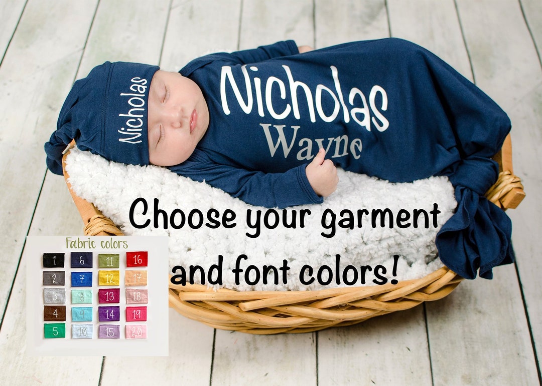 Newborn Coming Home Outfit Baby Clothes Personalized Knotted Gown Baby ...