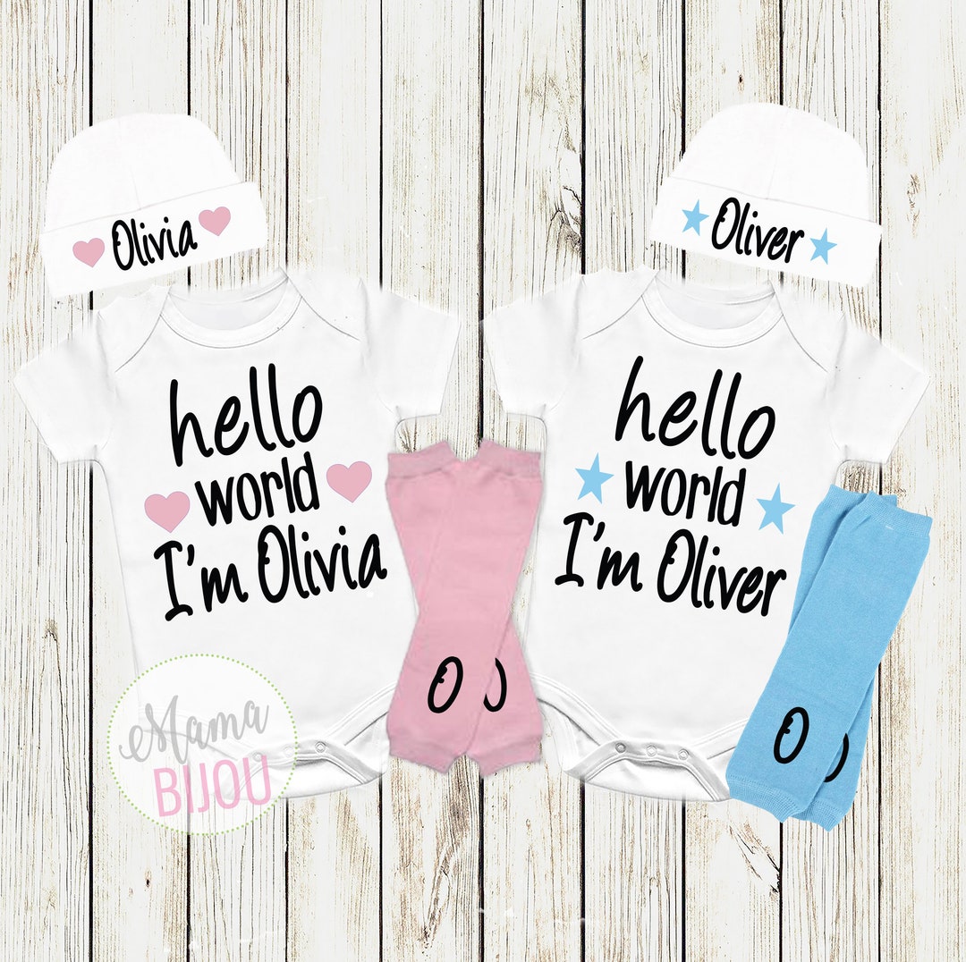Twin Coming Home Outfits, Twin Newborn Boy Girl Personalized Baby Take ...