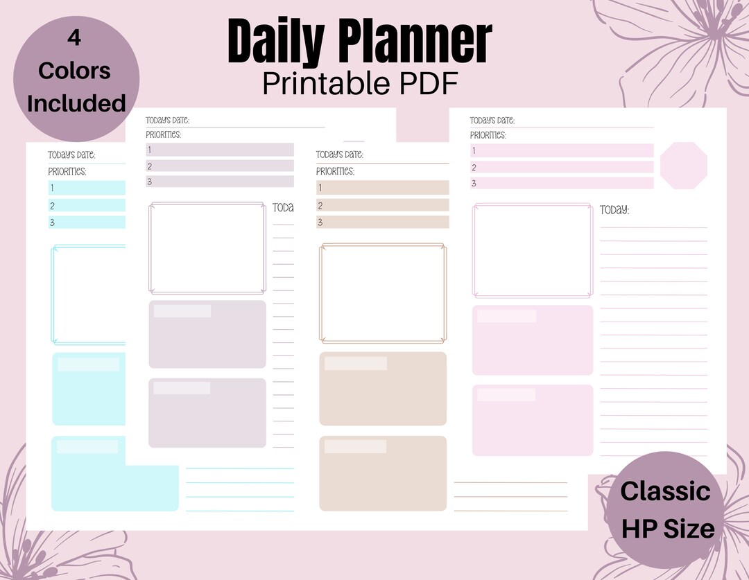 Daily Planner, Classic Happy Planner, Planner Printable, Digital ...