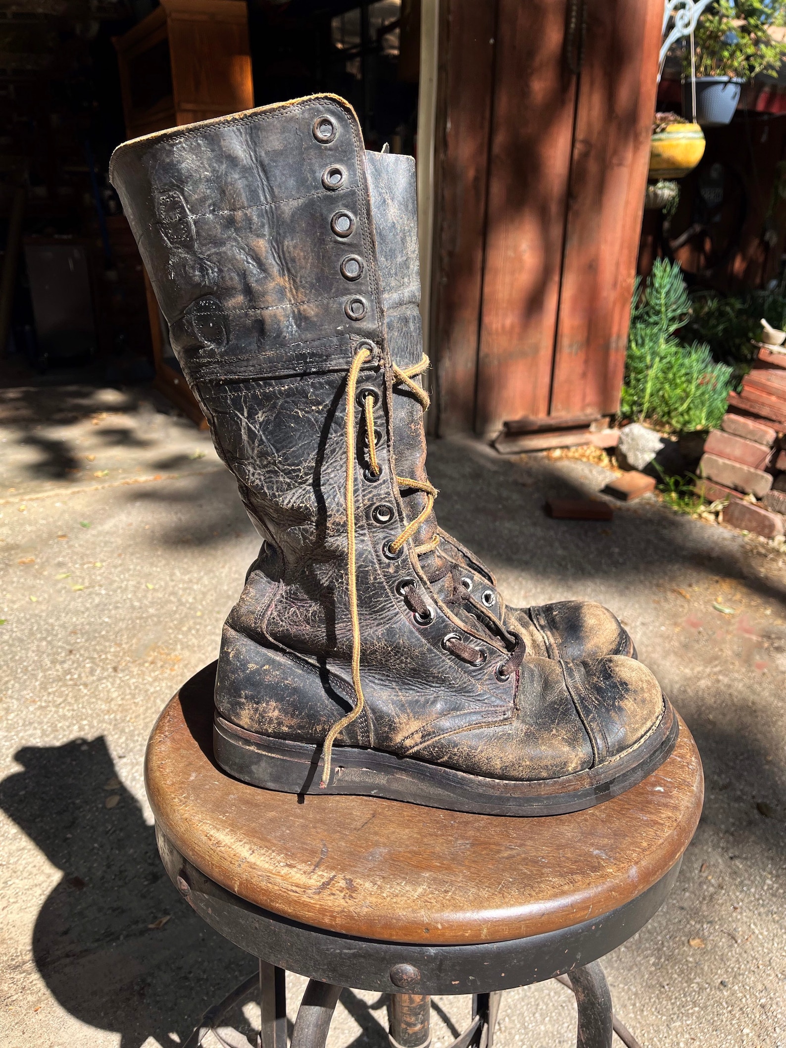 1950s RARE Vintage Motorcycle Boots Lace Up Knee High Mens | Etsy