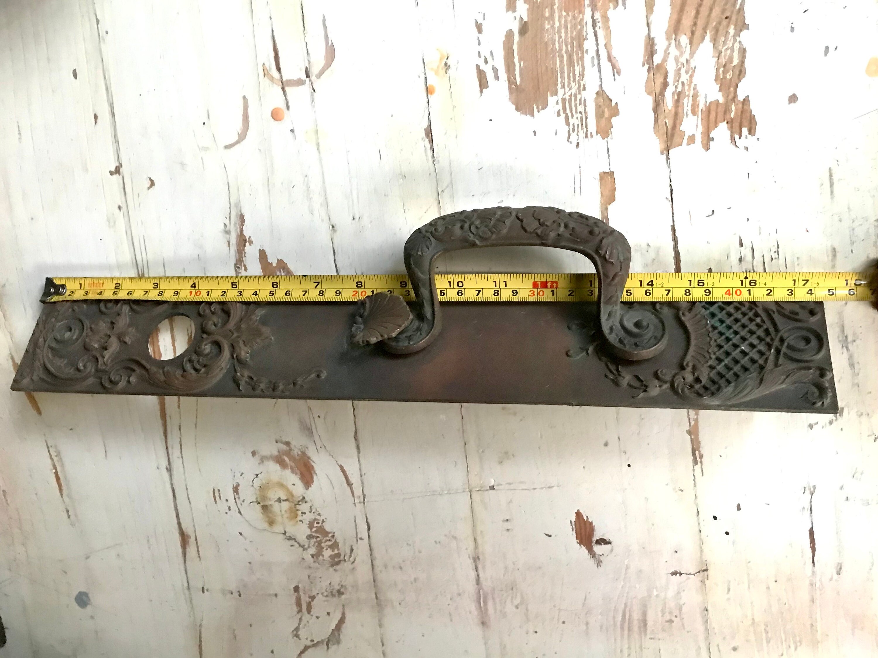 Rare VICTORIAN XL Heavy Bronze FRONT Door Plate With Handle - Etsy