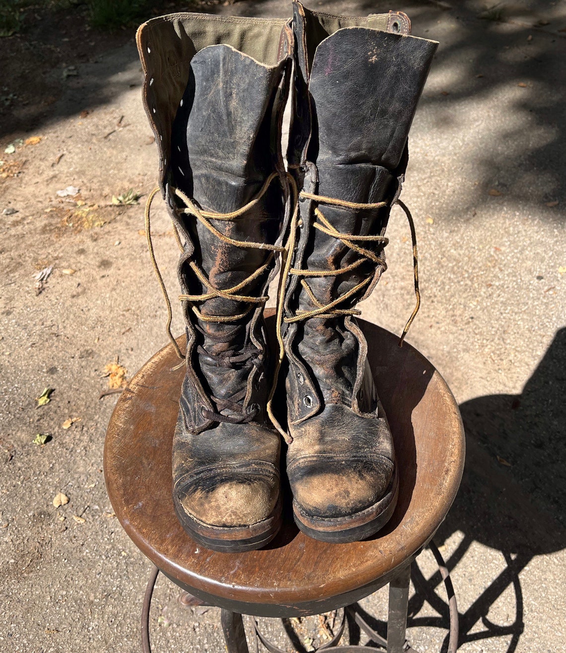 1950s RARE Vintage Motorcycle Boots Lace Up Knee High Mens | Etsy