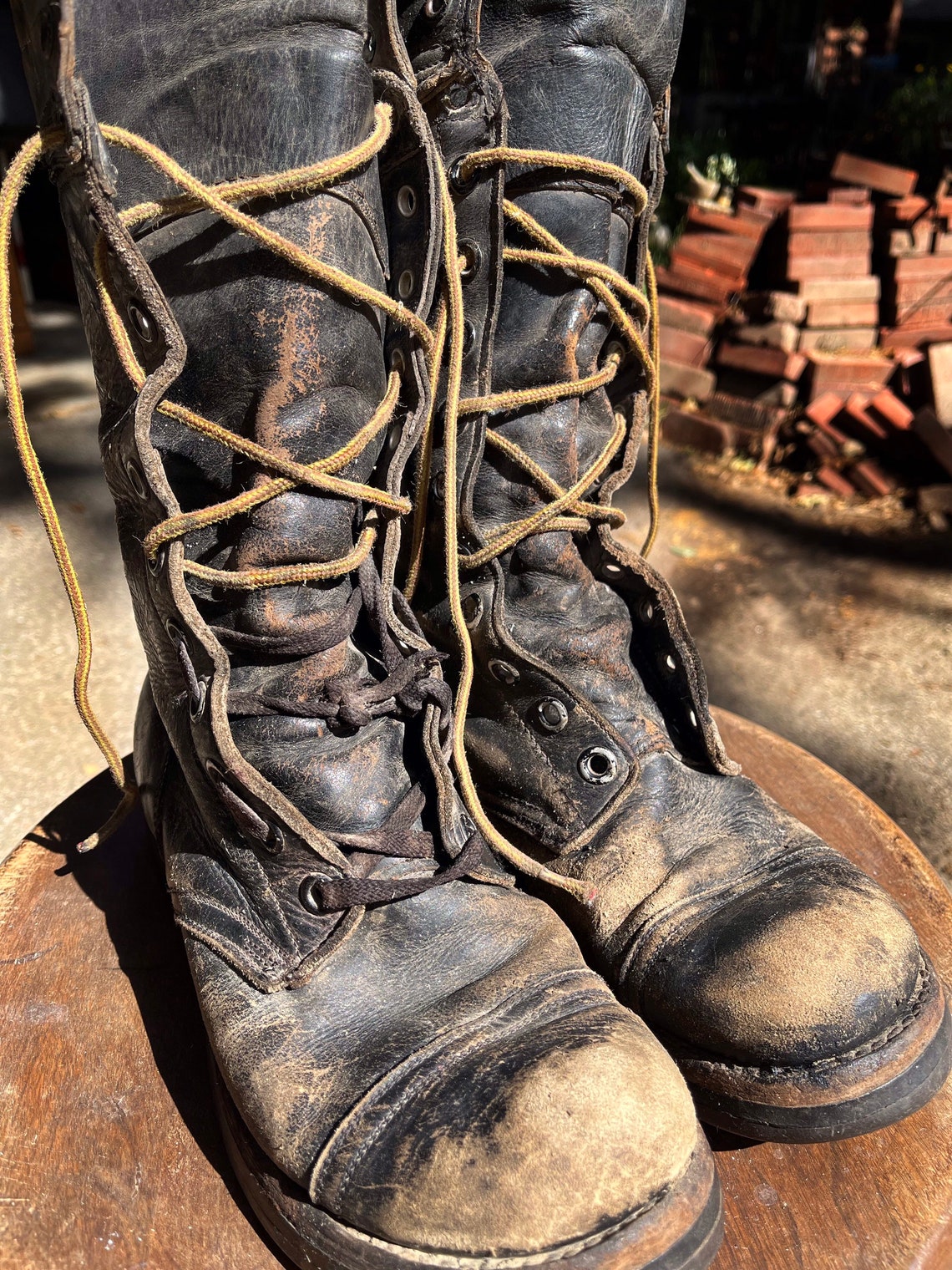 1950s RARE Vintage Motorcycle Boots Lace Up Knee High Mens | Etsy