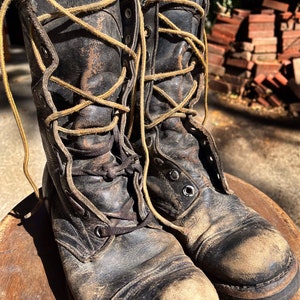 1950s RARE Vintage Motorcycle Boots Lace Up Knee High Mens | Etsy