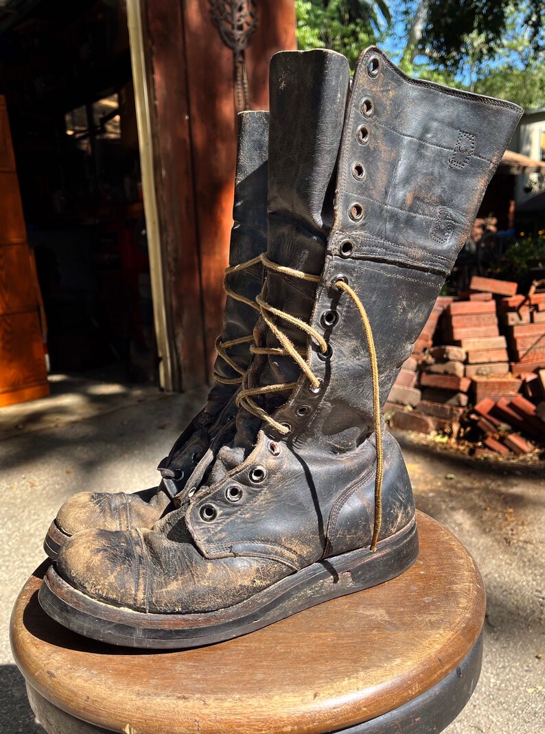 1950s RARE Vintage Motorcycle Boots Lace Up Knee High Mens | Etsy