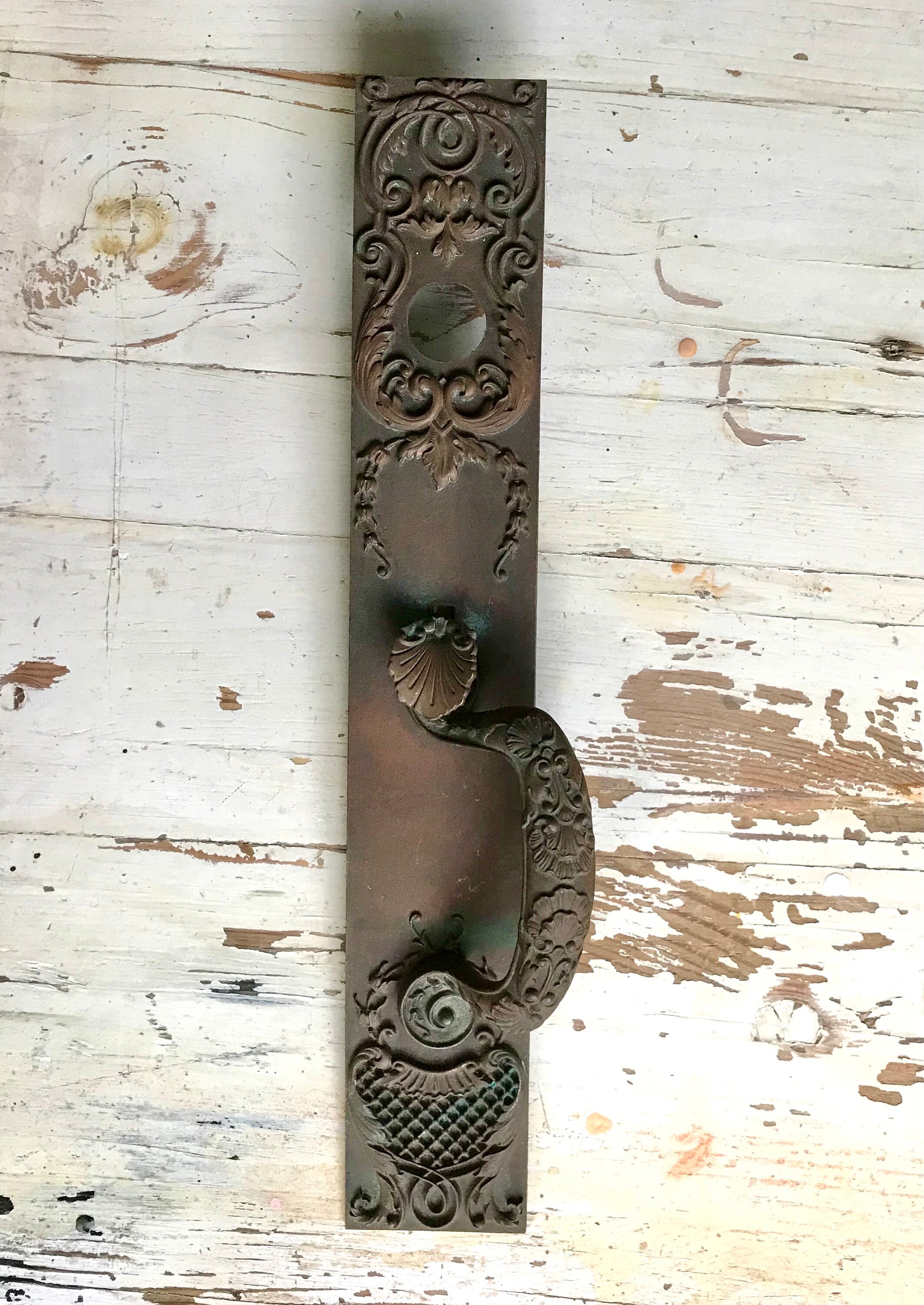 Rare VICTORIAN XL Heavy Bronze FRONT Door Plate With Handle - Etsy