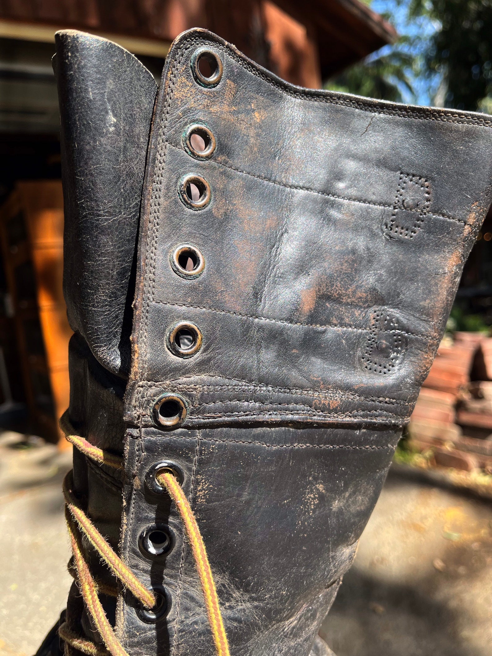 1950s RARE Vintage Motorcycle Boots Lace Up Knee High Mens | Etsy