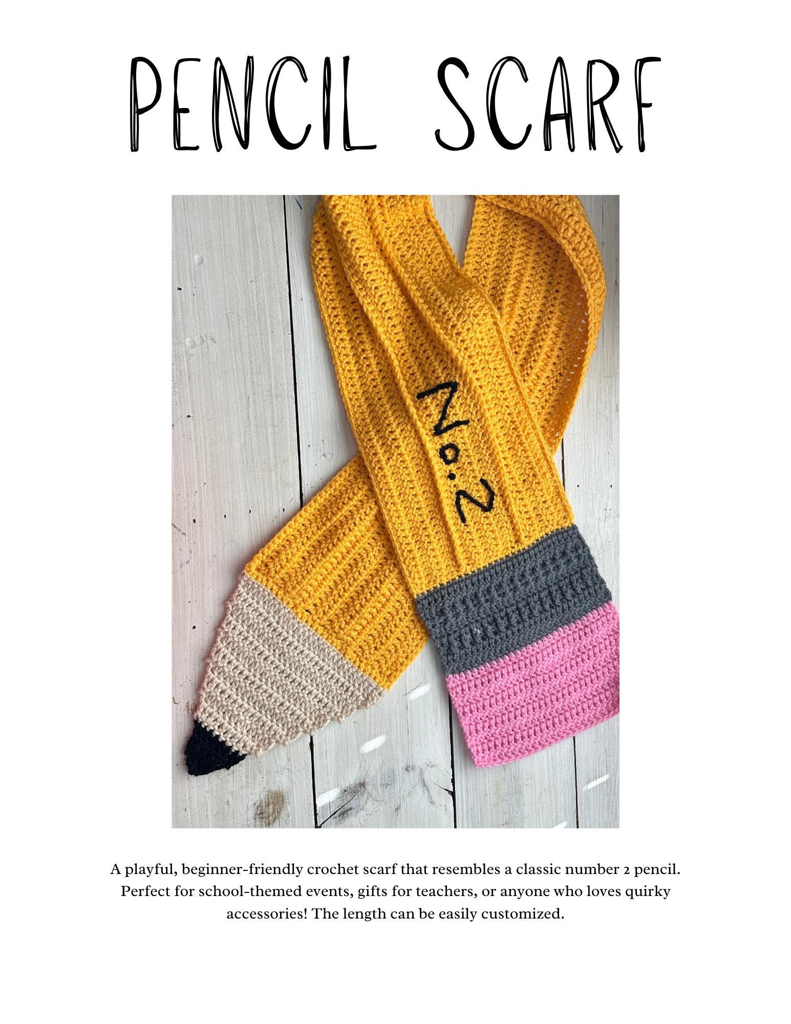 Pencil Scarf Crochet PDF Pattern - Etsy