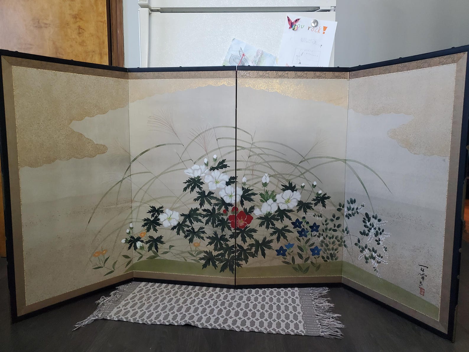 Large Vintage Japanese Table Top Screen - Etsy