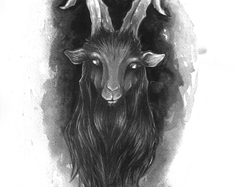 Black Phillip Goat the Witch Metallic Gold Wall Art Print Framed or ...