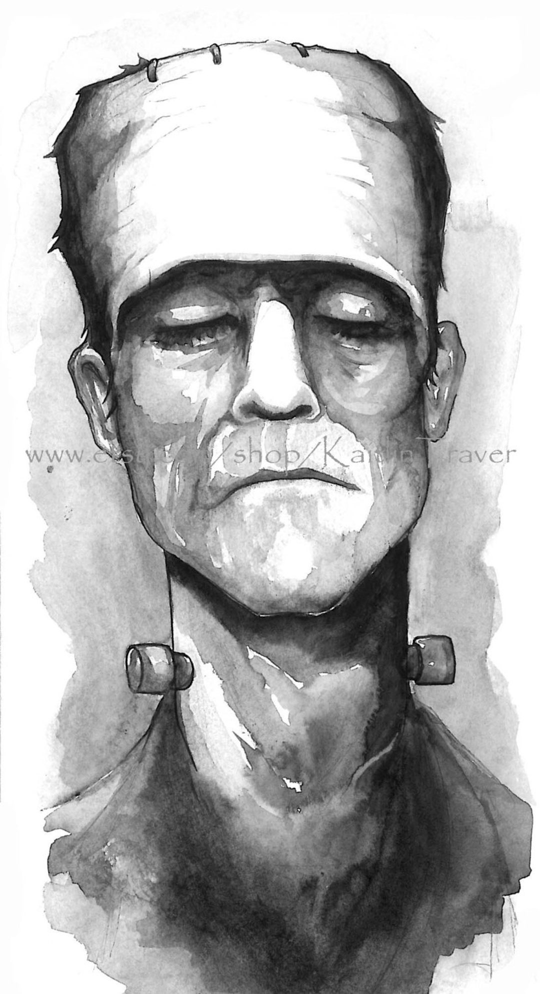 Frankenstein - Art Print 6"x12" - Etsy