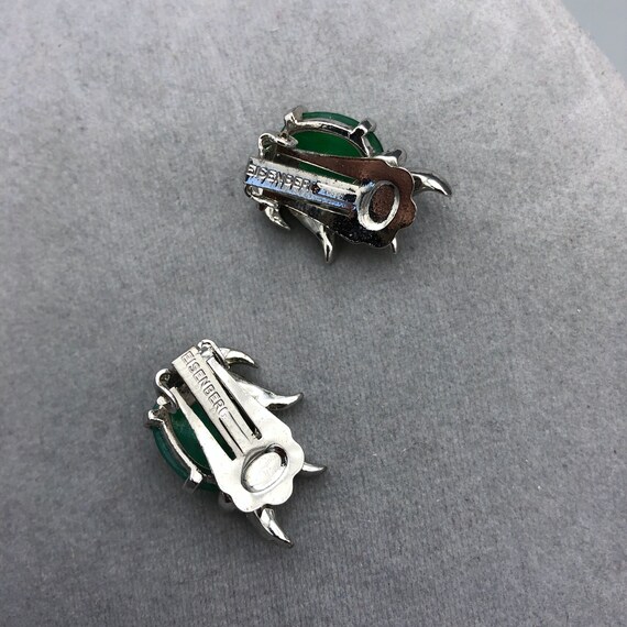 Signed Eisenberg Jade Matrix Earrings with Icing, 1 1… - Gem