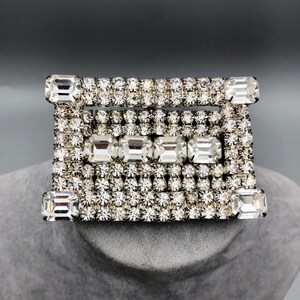 Huge Rectangle Brooch in Clear Rhinestones, 2.5 X 1 5/8, Silver Tone Vintage - Etsy