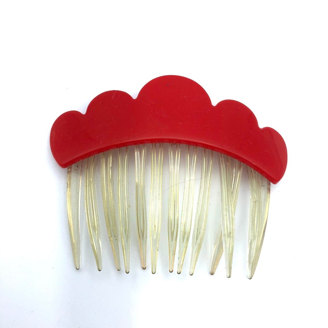 Vintage USA Side Comb With Red Plastic Top, 2.75 - Etsy