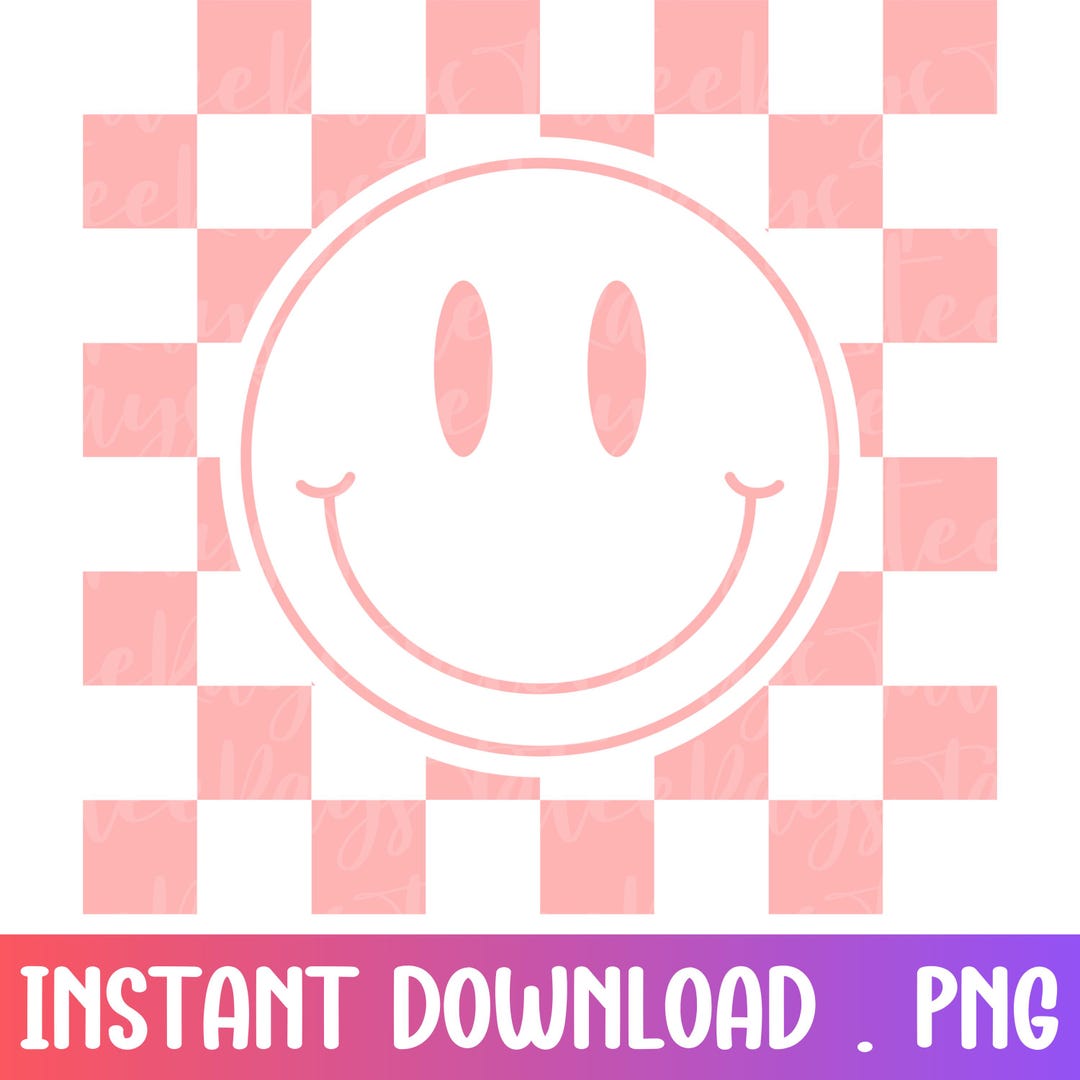 Smiley Checkered PNG Png - Etsy