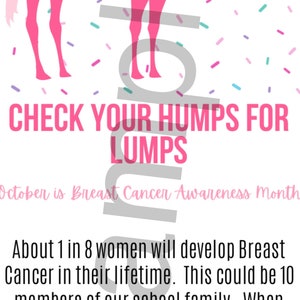 Check Your Humps for Lumps Breast Cancer Awareness Cards - Etsy Ireland
