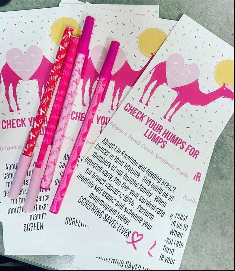 Check Your Humps for Lumps Breast Cancer Awareness Cards - Etsy