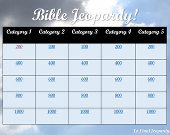 Bible Trivia Jeoparty Game Family Friendly Trivia Powerpoint Jeopardy ...