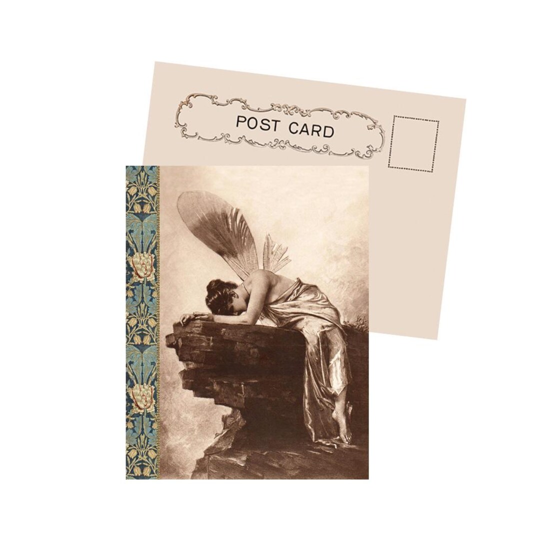 Broken Wing Fairy New Antique Image Postcard - Etsy