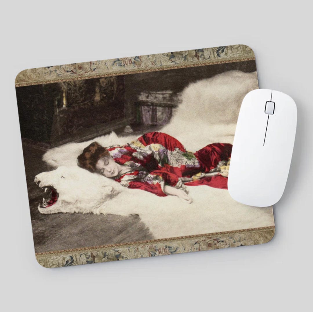 Actress Evelyn Nesbit With A Polar Bear Vintage Image Custom Mouse Pad ...
