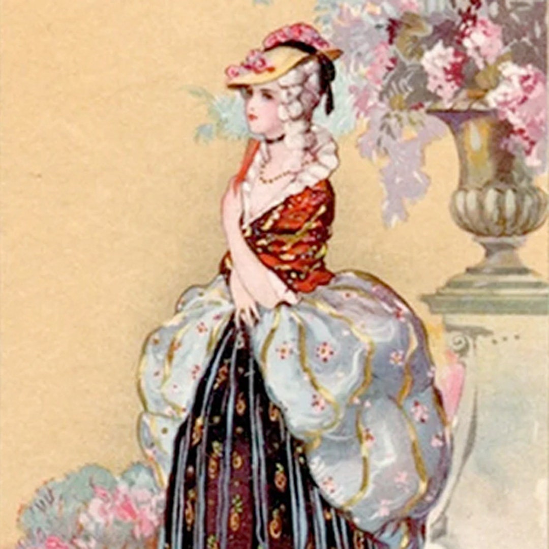Art Deco Lady Pompadour With A Fancy Hat Original Antique Art Postcard ...