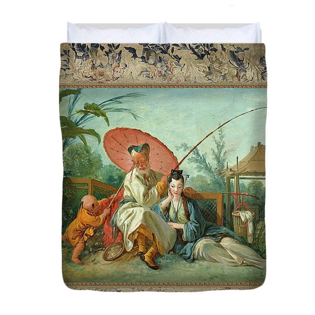 Chinese Scene by Boucher Antique Image Custom Queen Duvet Cover - Etsy