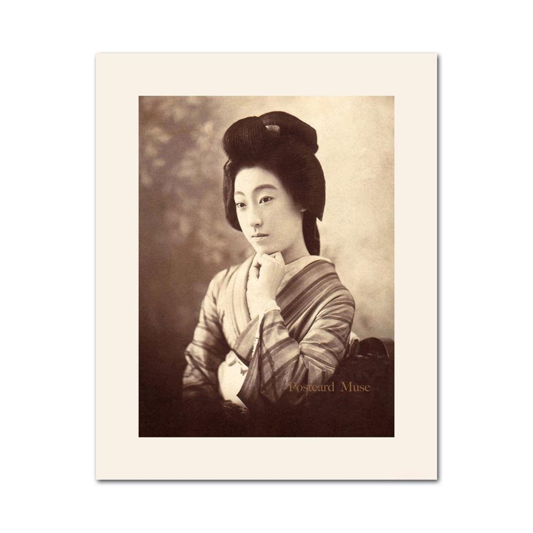 Japanese Geisha Lady Vintage Image Poster Print Paper or Foam - Etsy