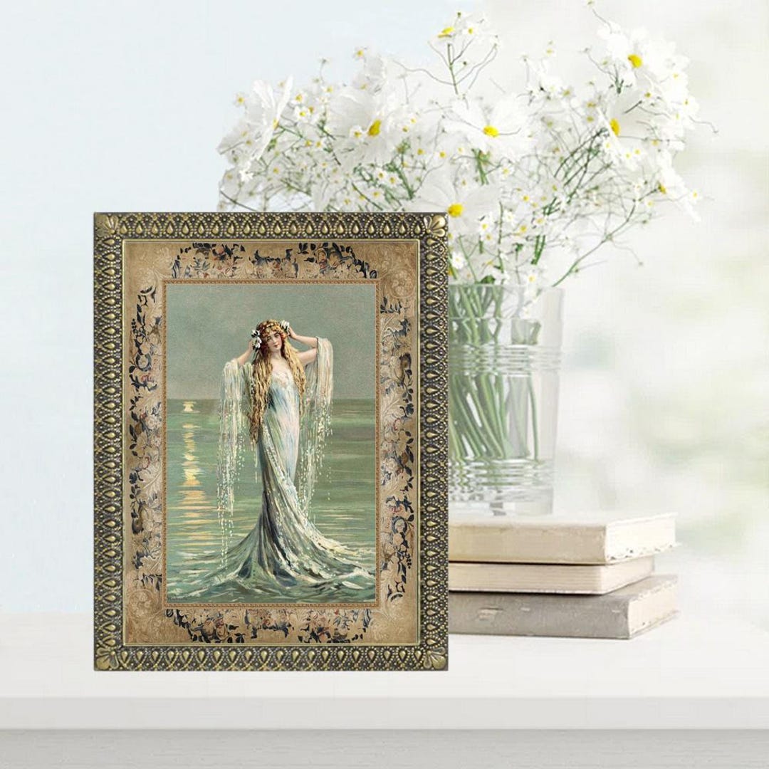 Fantasy Sea Nymph Mermaid Antique Image Fabric Block Panel Applique Sew On - Etsy