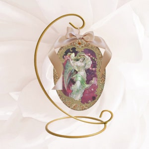 Angel With Roses Hanging Wood Ornament Magnet - Etsy