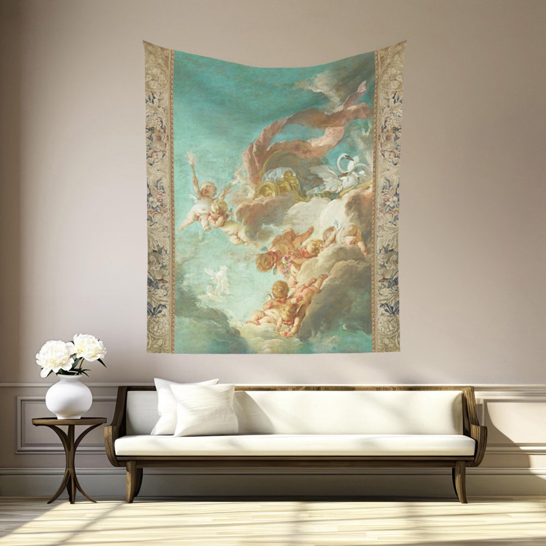 Cherubs With the Chariot of Venus by Boucher Tapestry Backdrop Curtain ...