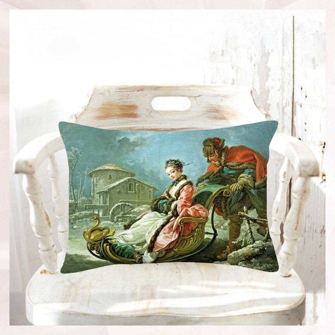 Sleigh Couple by Boucher Luxury Custom Double Sided Square or - Etsy