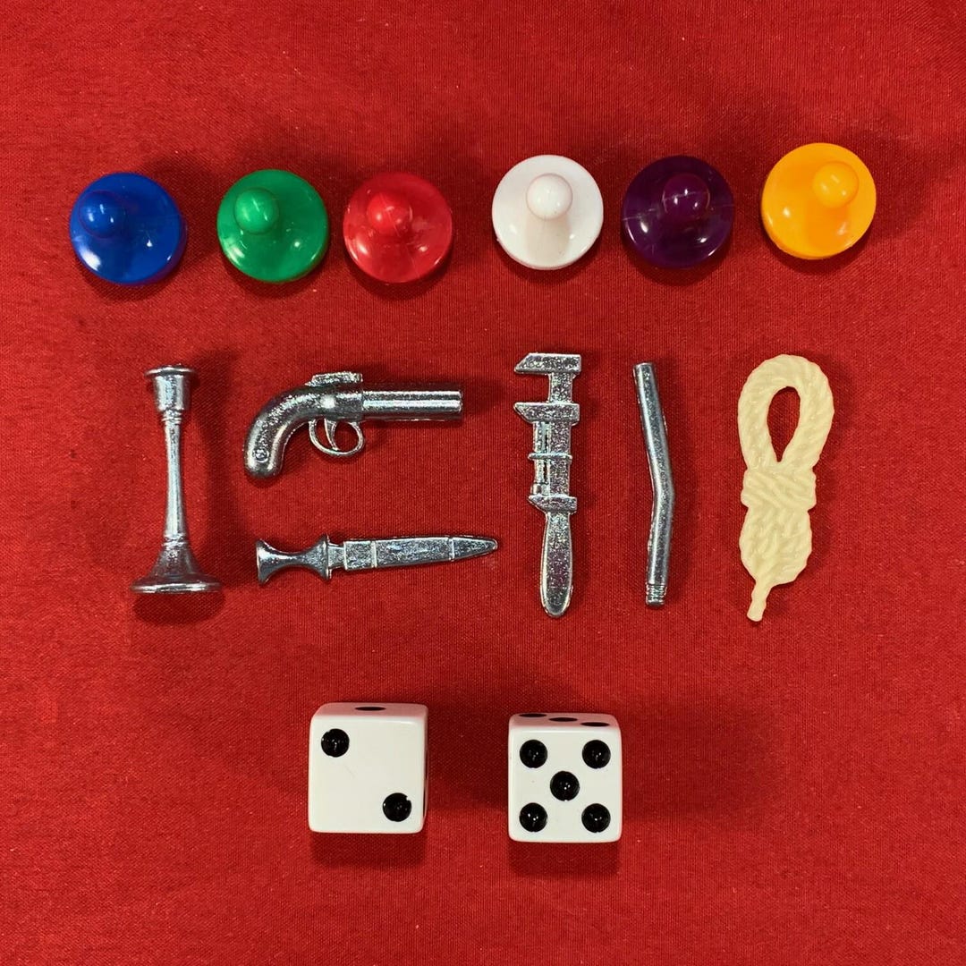 Six Classic Clue Game Weapons With Tokens and Dice - Etsy