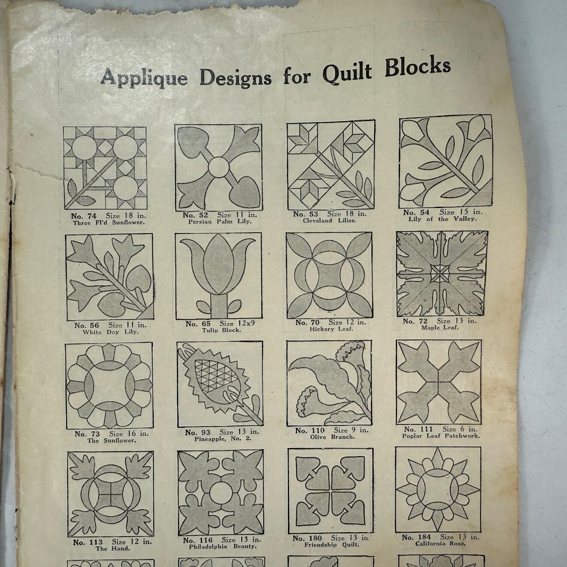 Scan of 1930s Quilt Patterns Catalog--pictures of Over 500 Vintage ...