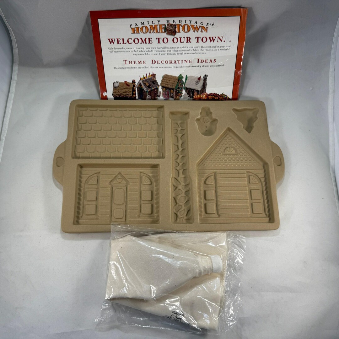 Large Pampered Chef Gingerbread House Ceramic Shortbread Mold With ...