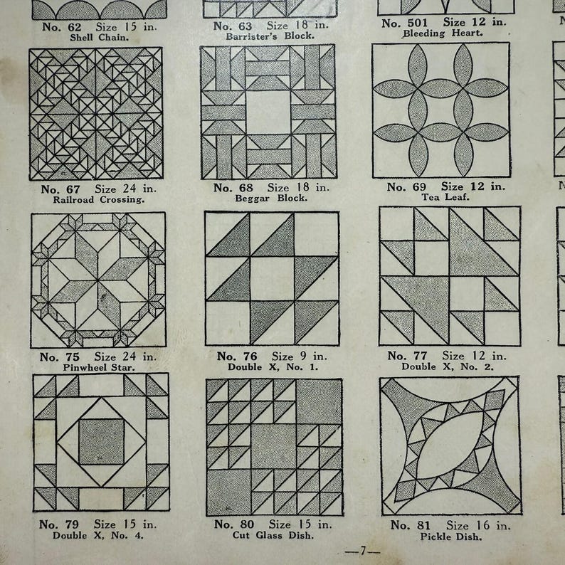 Scan of 1930s Quilt Patterns Catalog--pictures of Over 500 Vintage ...