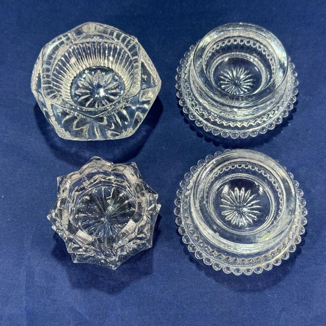 Four Vintage Crystal Individual Salt Cellars - Etsy