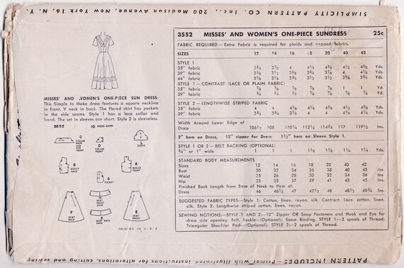 Sewing & Needlecraft Sewing Kits & How To Vintage 1951 Simplicity ...