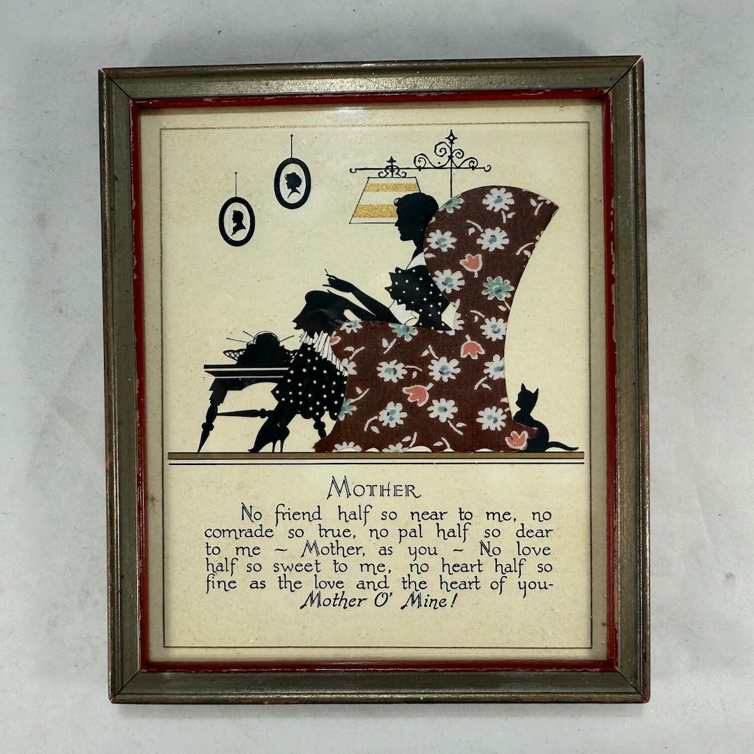 1930s Framed Silhouette and Poem for Mother - Etsy