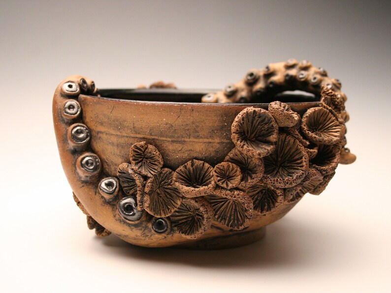 Octopus Bowl Kraken Ceramic Bowl Black Nautical Pottery | Etsy