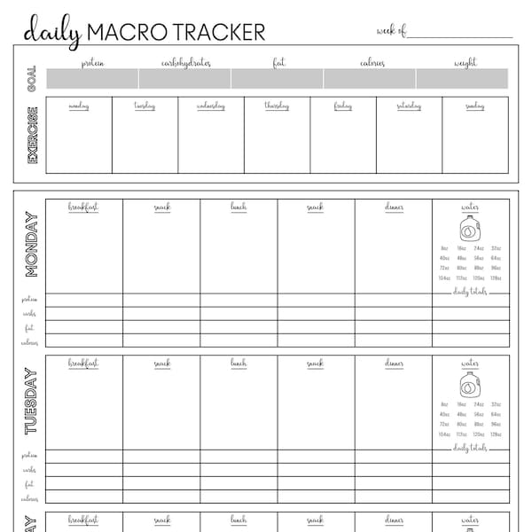 Macro Meal Planner - Etsy