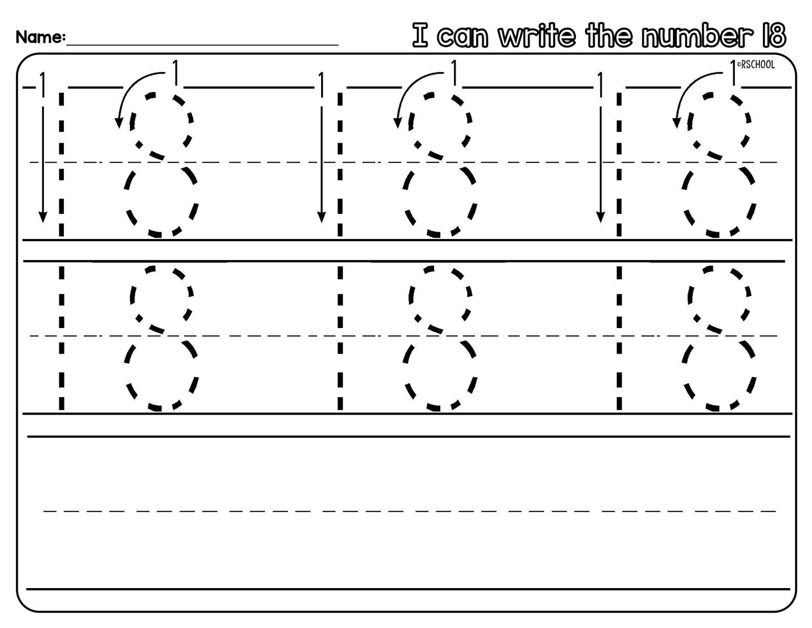 Number Writing Practice Pages 0-20 - Etsy
