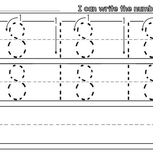 Number Writing Practice Pages 0-20 - Etsy