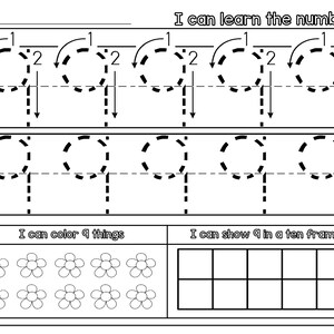 Number Writing Practice Pages 0-20 - Etsy