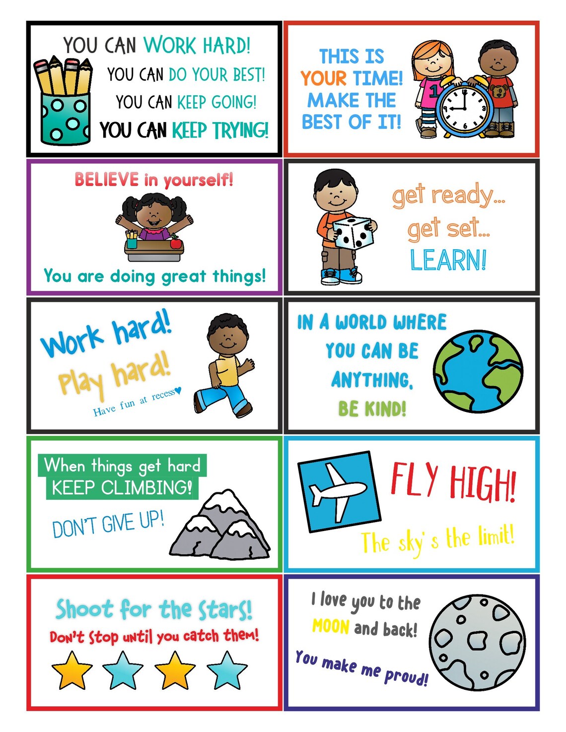 Positive Lunch Box Notes - Etsy