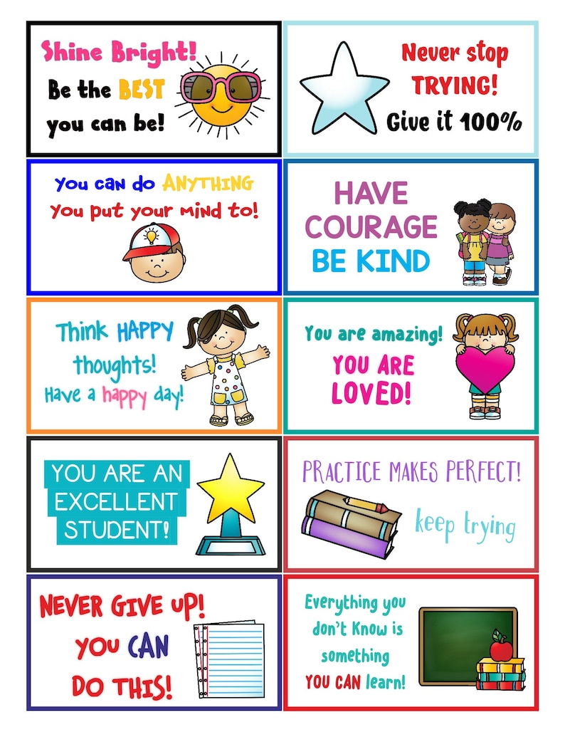 Positive Lunch Box Notes - Etsy